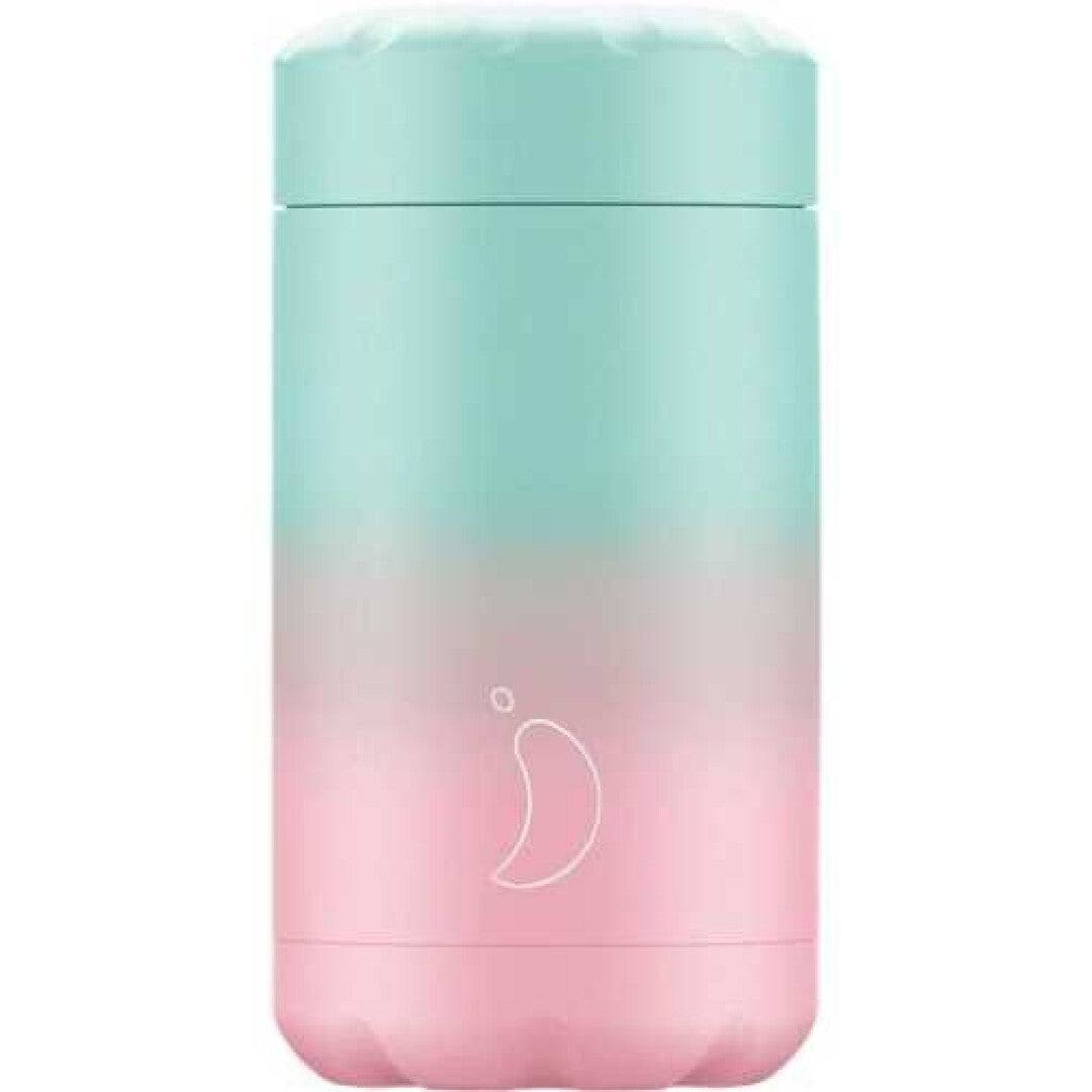 Termo Chilly's 500 ml · Gradient Pastel Menta & Rosa